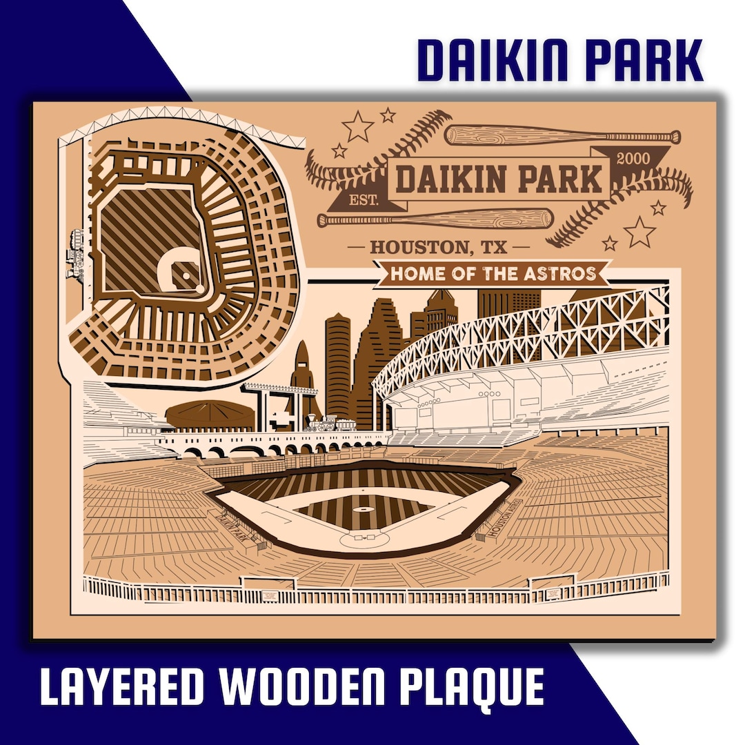 Daikin Park - Home of Houston Astros Baseball - Layered Wooden Stadium ...