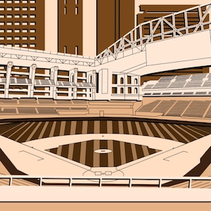 Globe Life Field - Home of the Texas Rangers - Layered Wooden Stadium ...