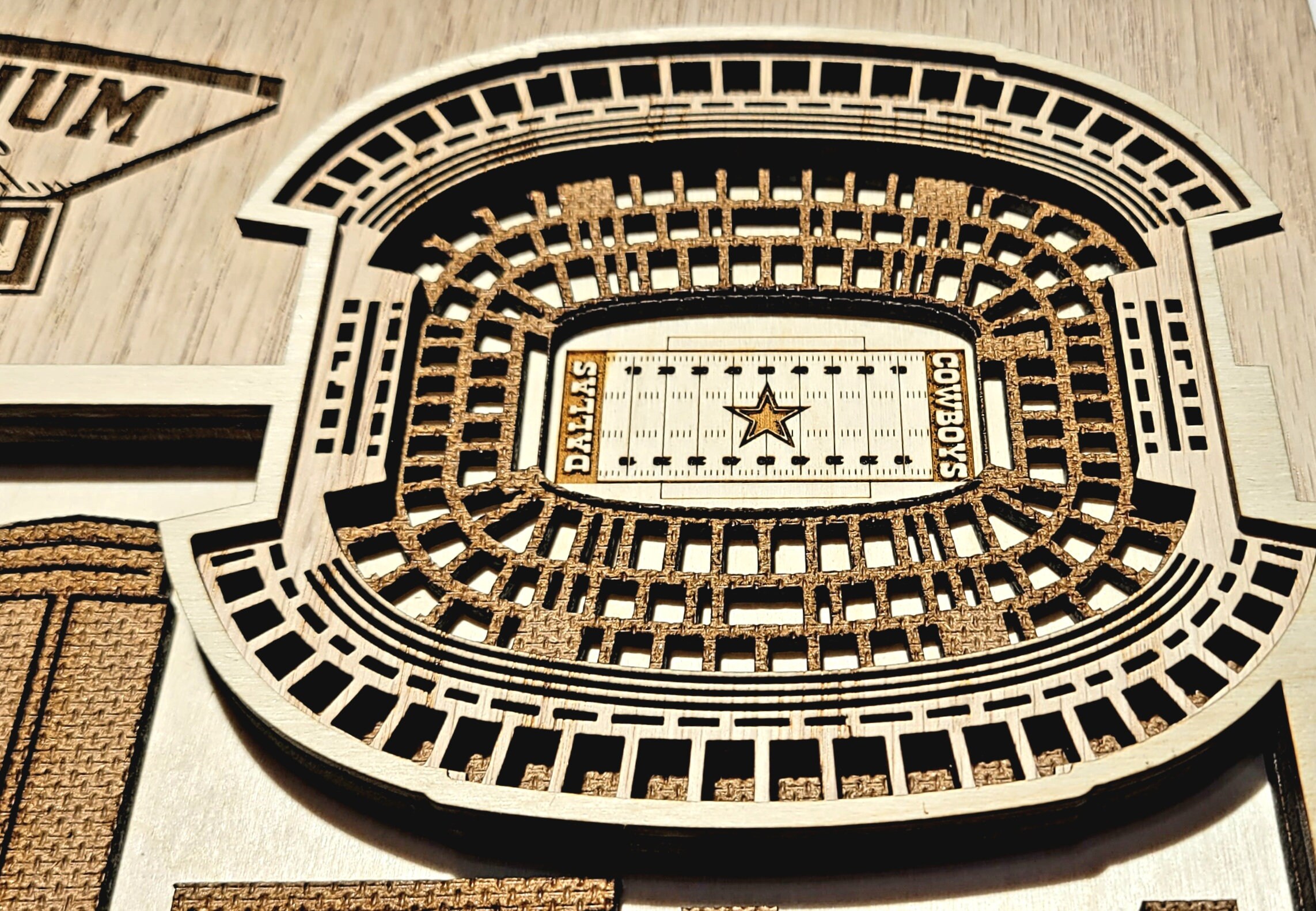 AT&T Stadium Home of the Dallas Cowboys Layered Wooden Stadium With ...