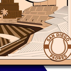 Petco Park - Home of the San Diego Padres - Layered Wooden Stadium With ...