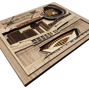 Globe Life Field - Home of the Texas Rangers - Layered Wooden Stadium ...