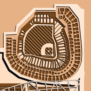 Globe Life Field - Home of the Texas Rangers - Layered Wooden Stadium ...