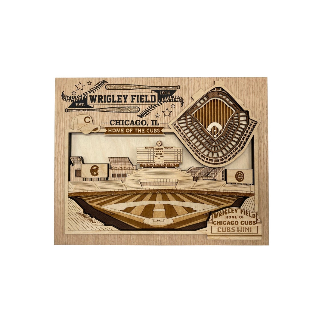 Wrigley Field Home of the Chicago Cubs Layered Wooden Stadium With the ...