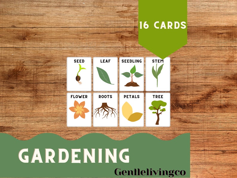 GARDENING • 16 Montessori Nomenclature Cards • PDF Printable Cards ...