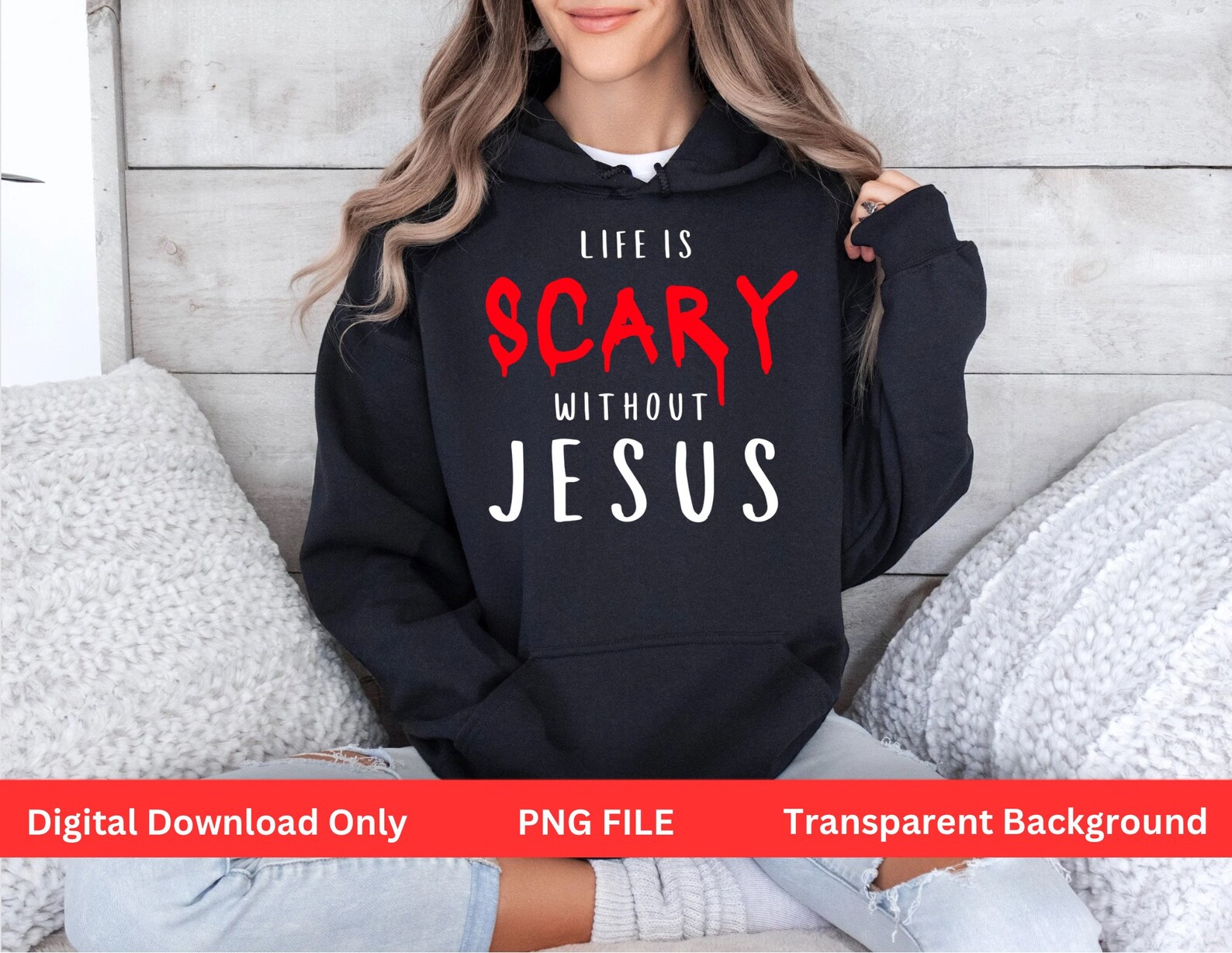Life is Scary Without Jesus Png, Christian Png, Halloween Png, Fall Png ...