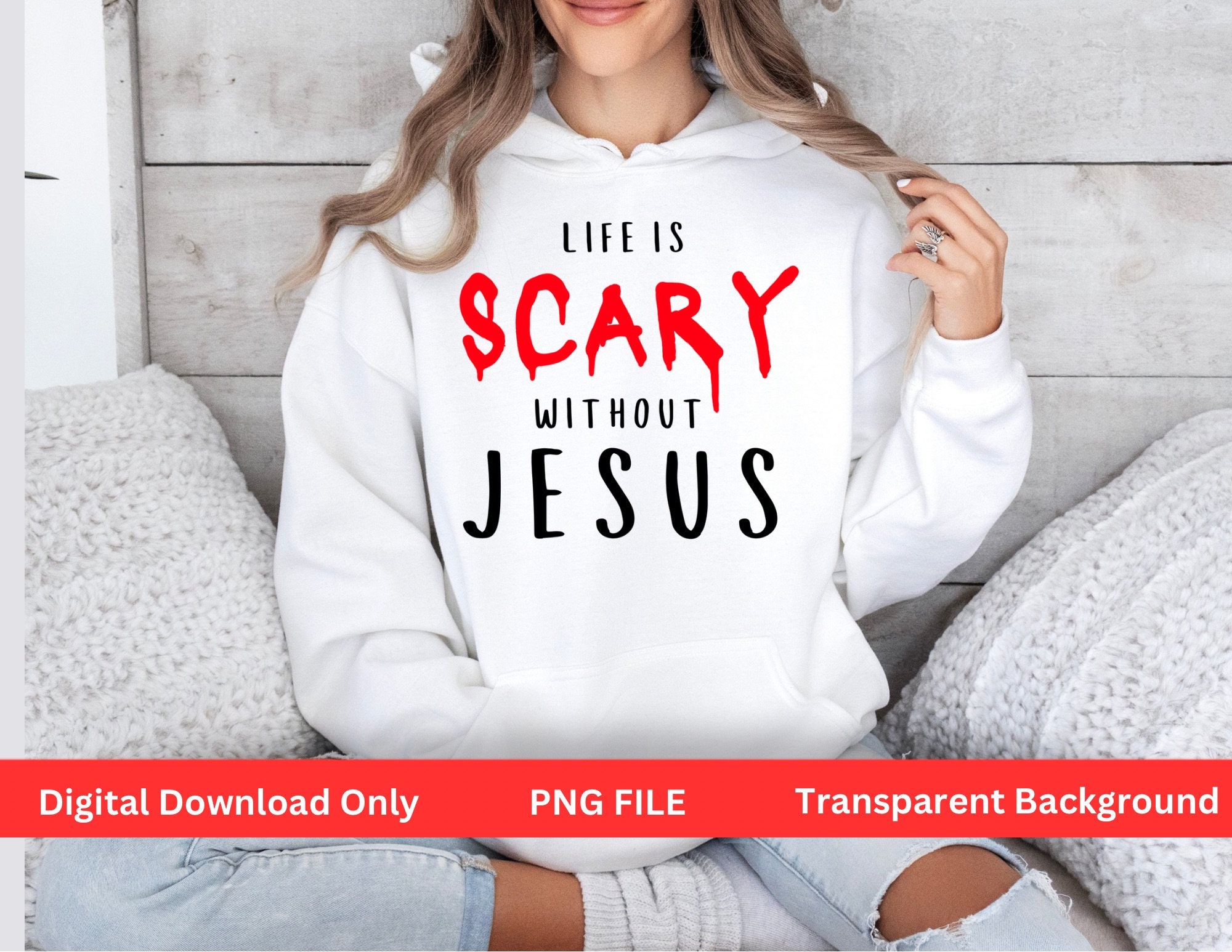 Life is Scary Without Jesus Png, Christian Png, Halloween Png, Fall Png ...
