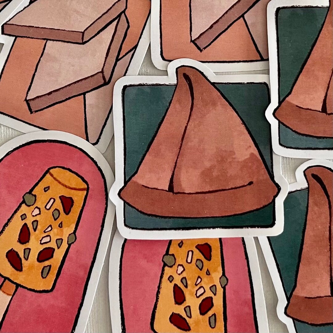 Indian Snacks Vinyl Stickers samosa, Mango Kulfi, Kaju Katli, Desi ...