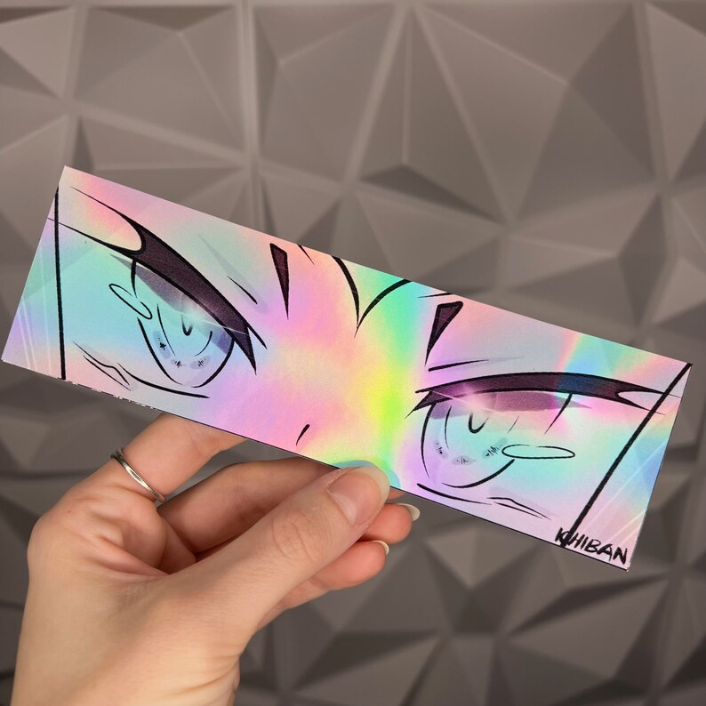 Holographic Iridescent Anime Girl Eyes Slap Sticker / Laptop - Etsy