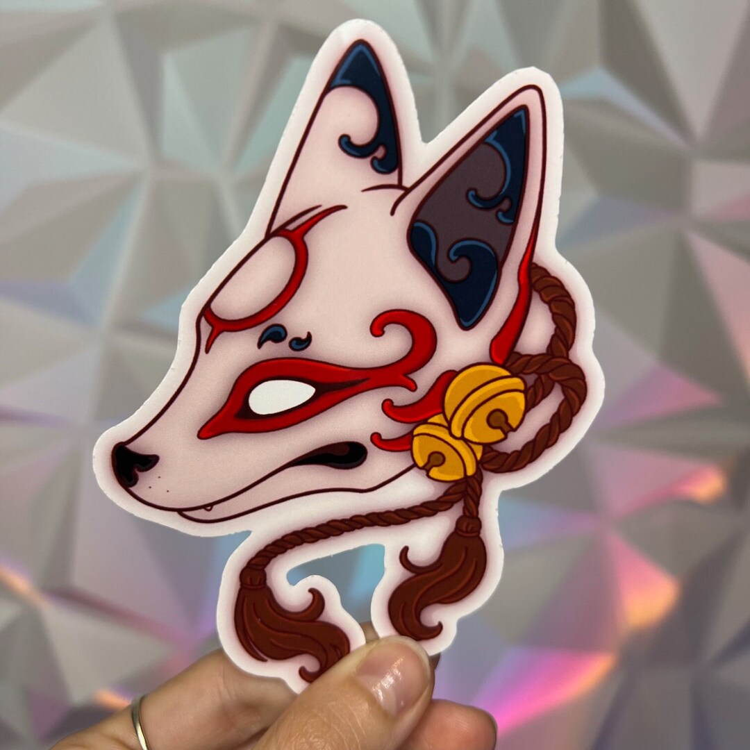 Kitsune JDM Mask Sticker / Japanese Mask Sticker / Lapdop Accessories ...