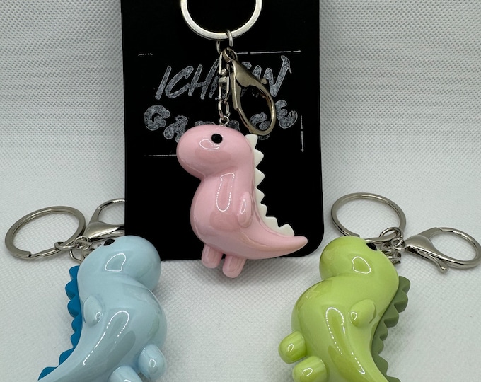 Chunky Dino Keychain / Cute Dinosaur Keyring / Car Key Accessories ...