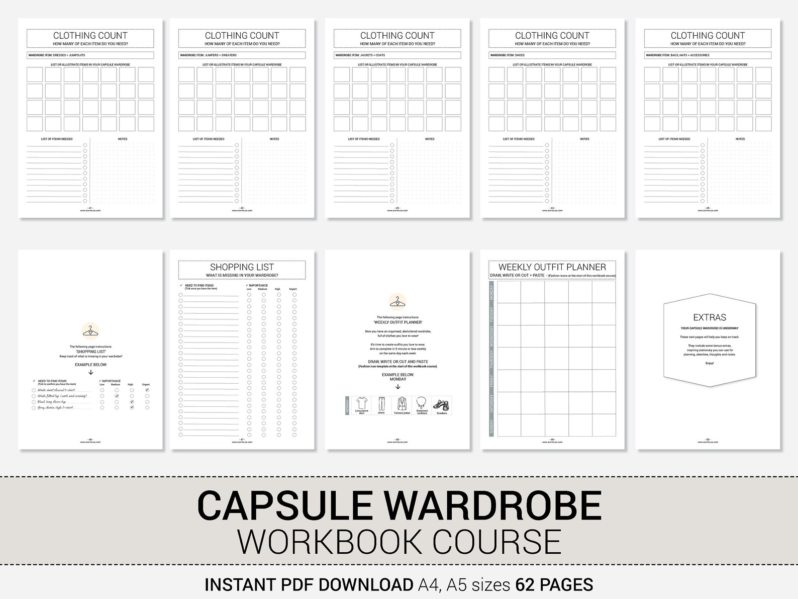 Simplify Your Style - Capsule Wardrobe Course Workbook - Closet ...