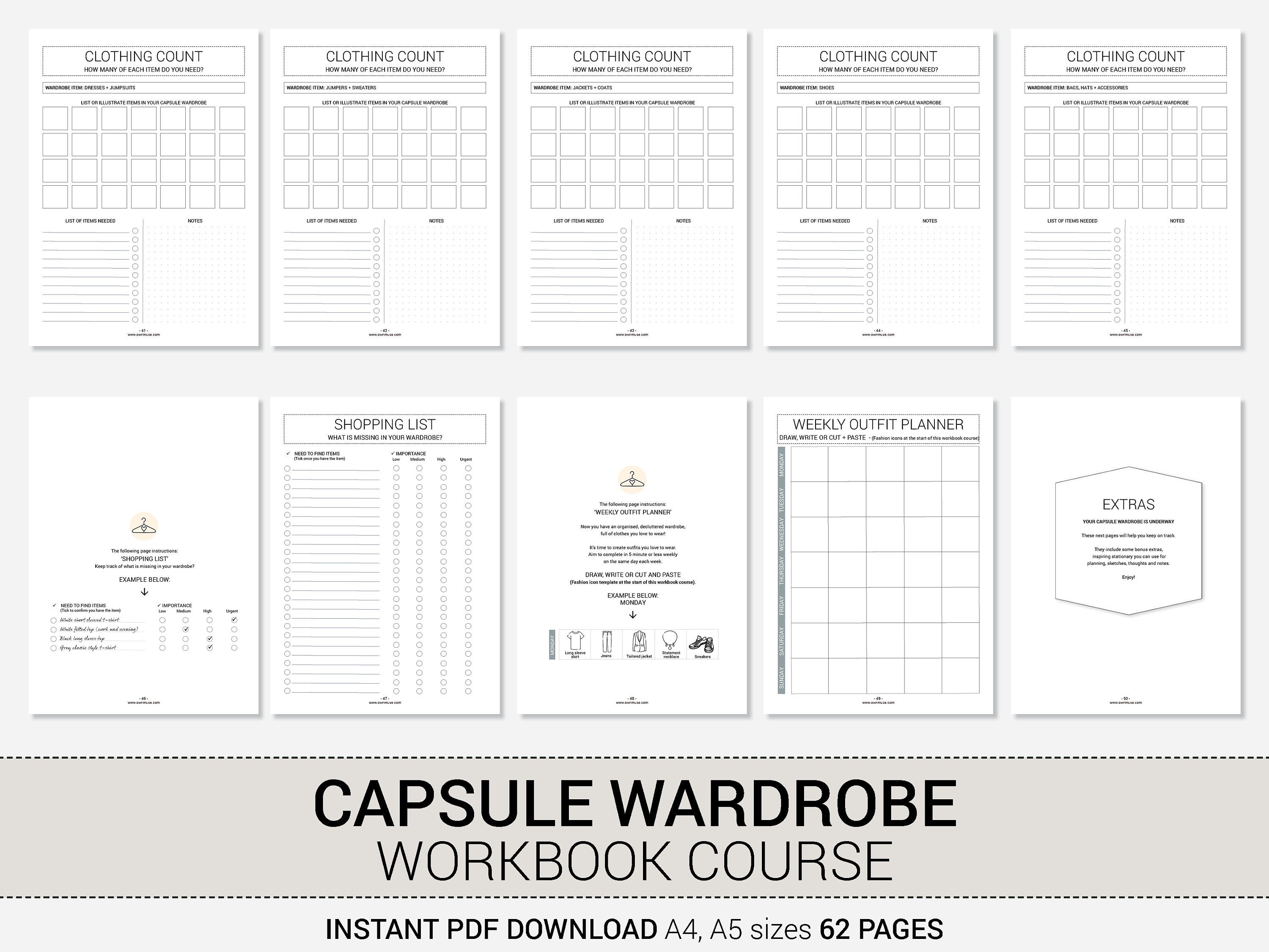 Simplify Your Style - Capsule Wardrobe Course Workbook - Closet ...