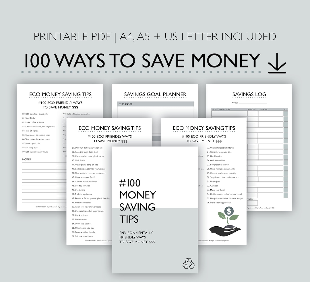 100 Ways to Save Money Eco Home Sustainable Living Savings Challenge ...