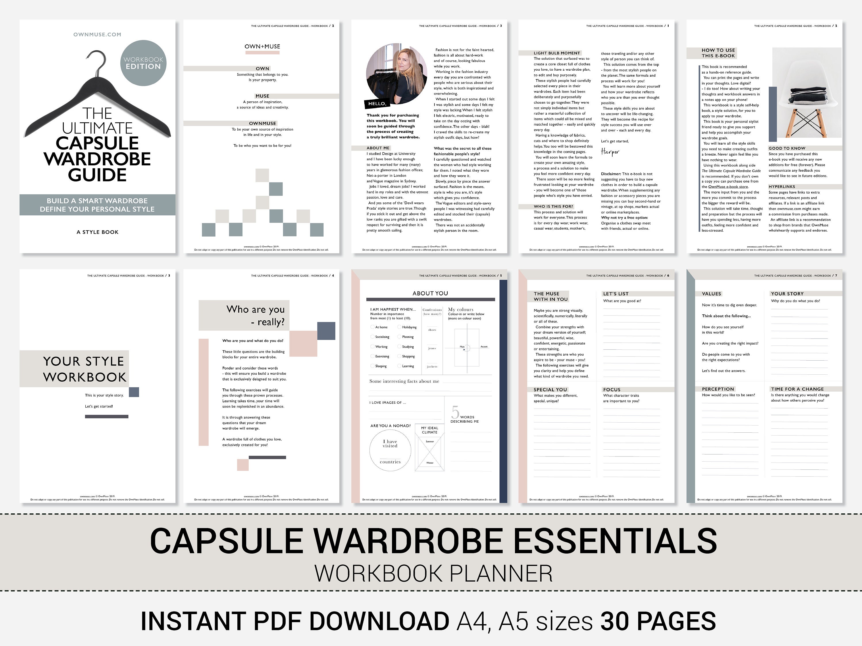 The Ultimate Capsule Wardrobe Workbook - Clothing Planning, Outfit ...