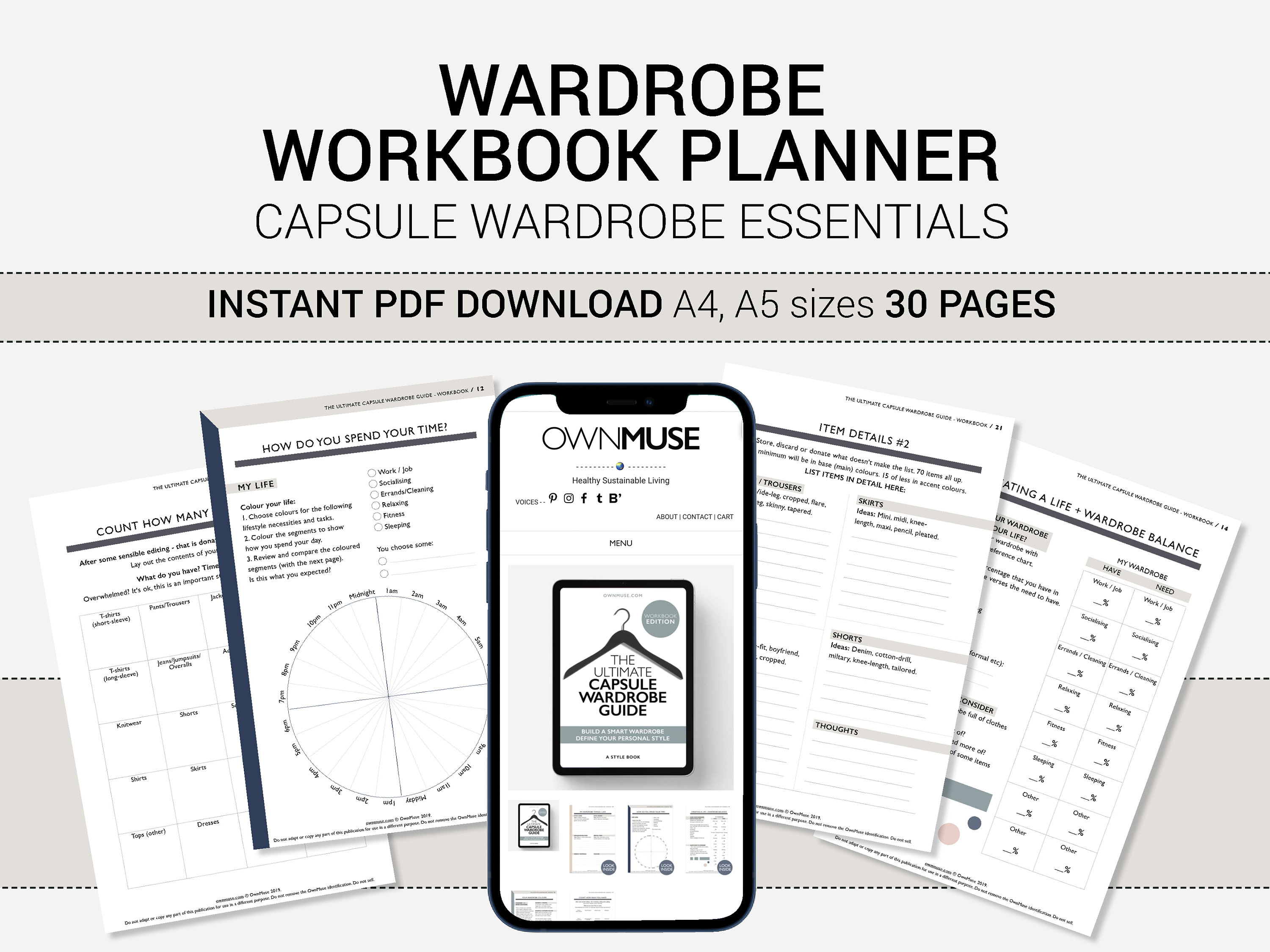 The Ultimate Capsule Wardrobe Workbook - Clothing Planning, Outfit ...