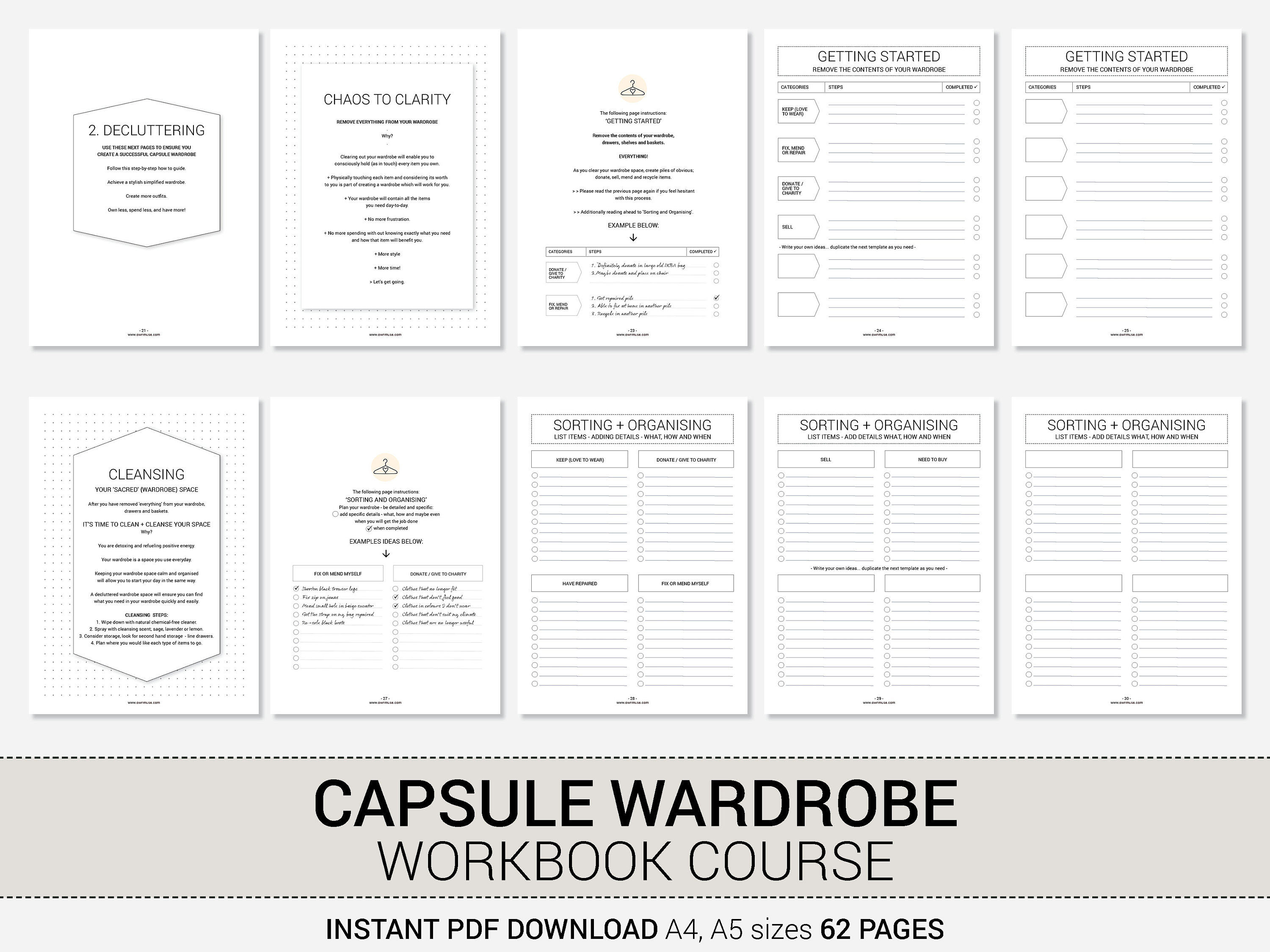 Simplify Your Style - Capsule Wardrobe Course Workbook - Closet ...