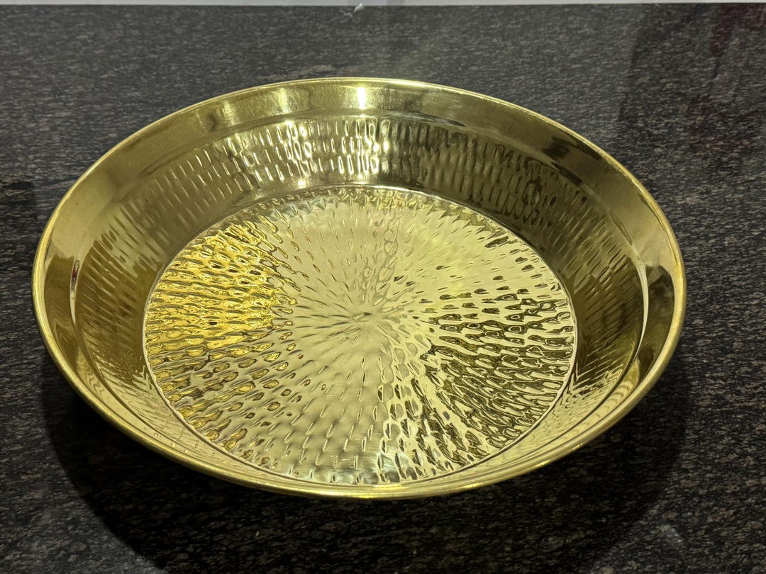 Indian Pure Brass Heavy Weight Pital Parat, Handcrafted Traditional ...