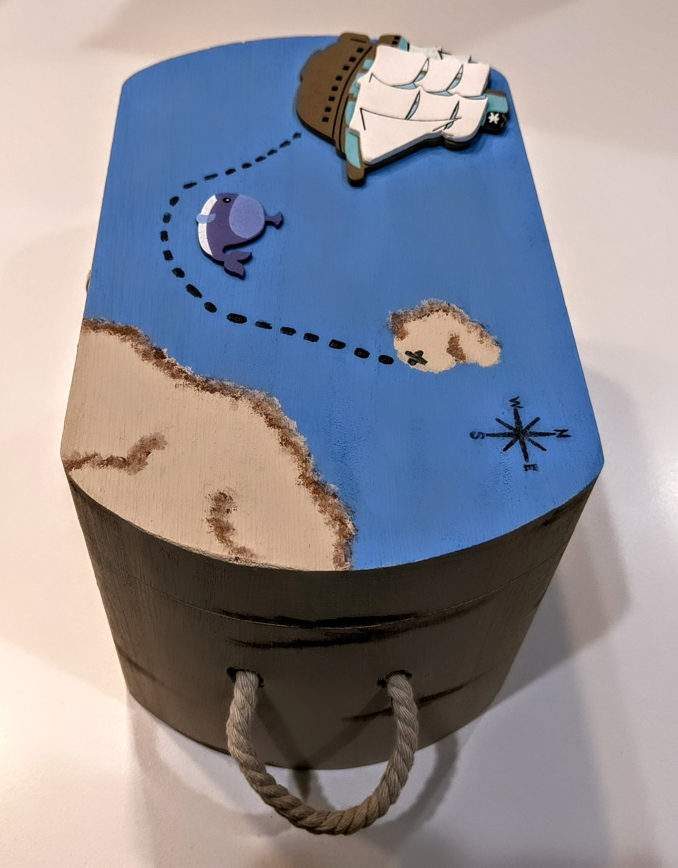 Pirate Map Treasure Chest With Whale - Etsy