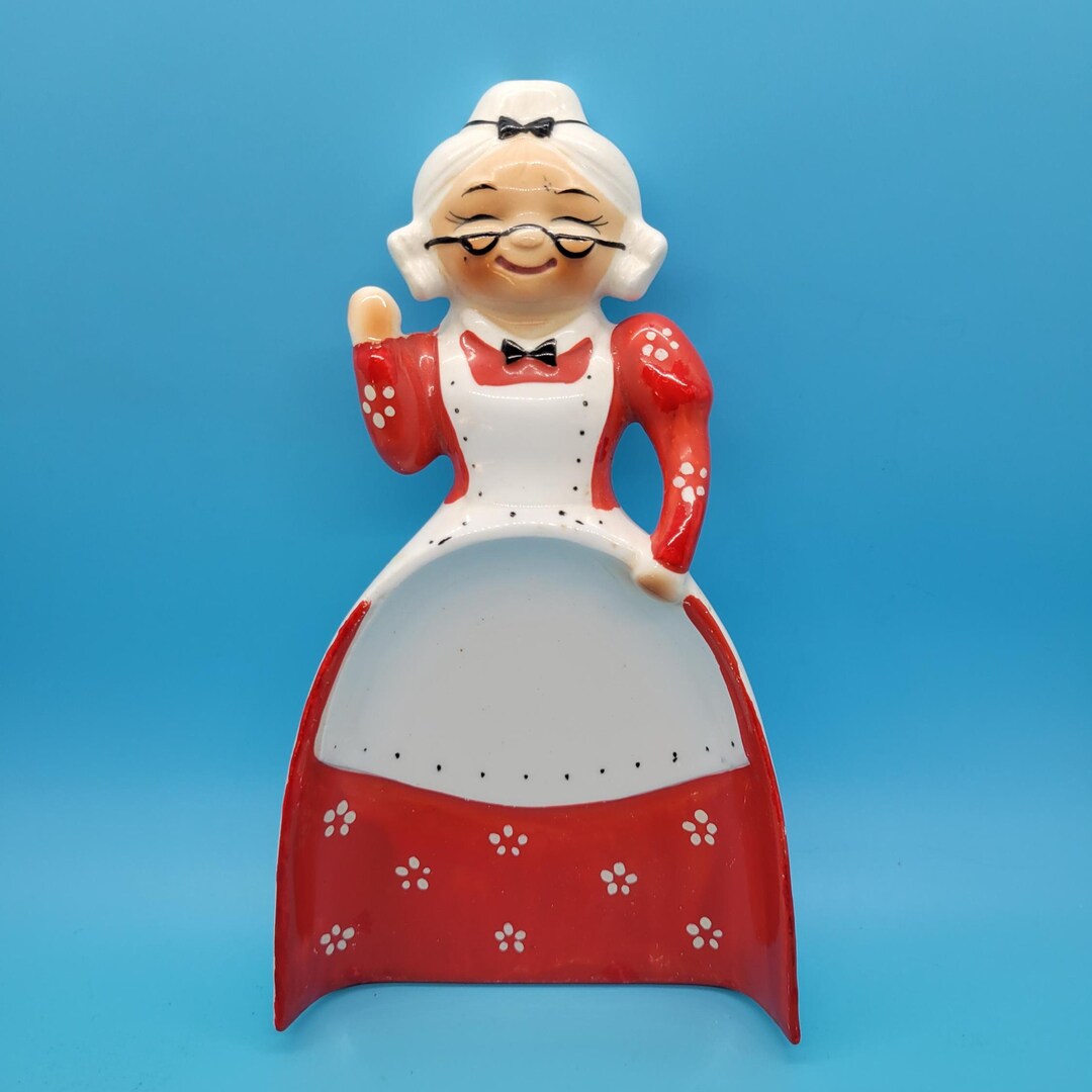 Vintage Rare Christmas/ Kitchen Mrs Clause / Grandma Spoon Rest /wall ...