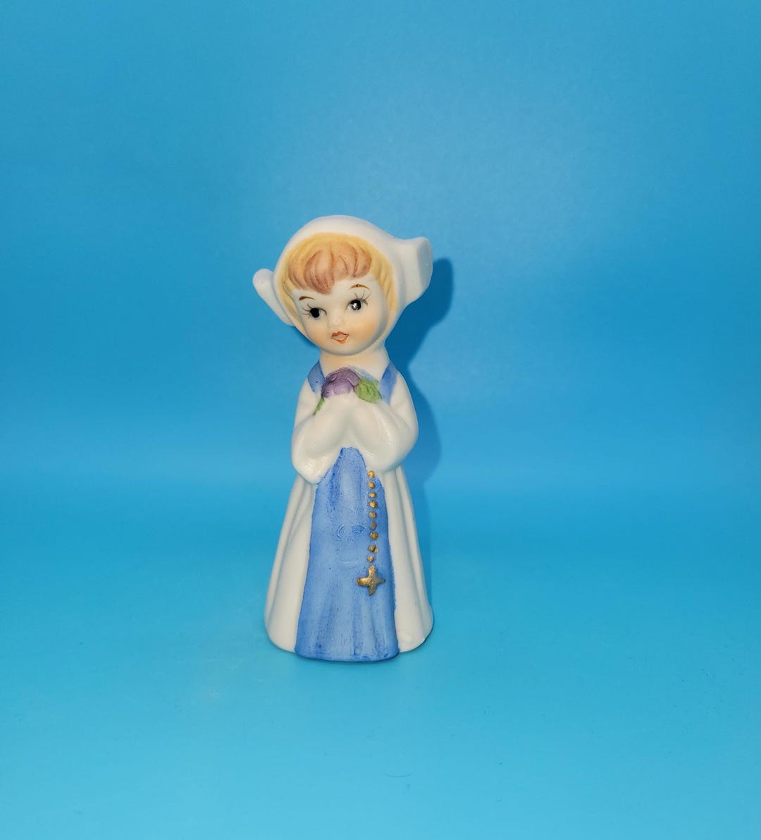 Vintage Bisque Ceramic Nun / Sister Figurine Holding Violets - Etsy