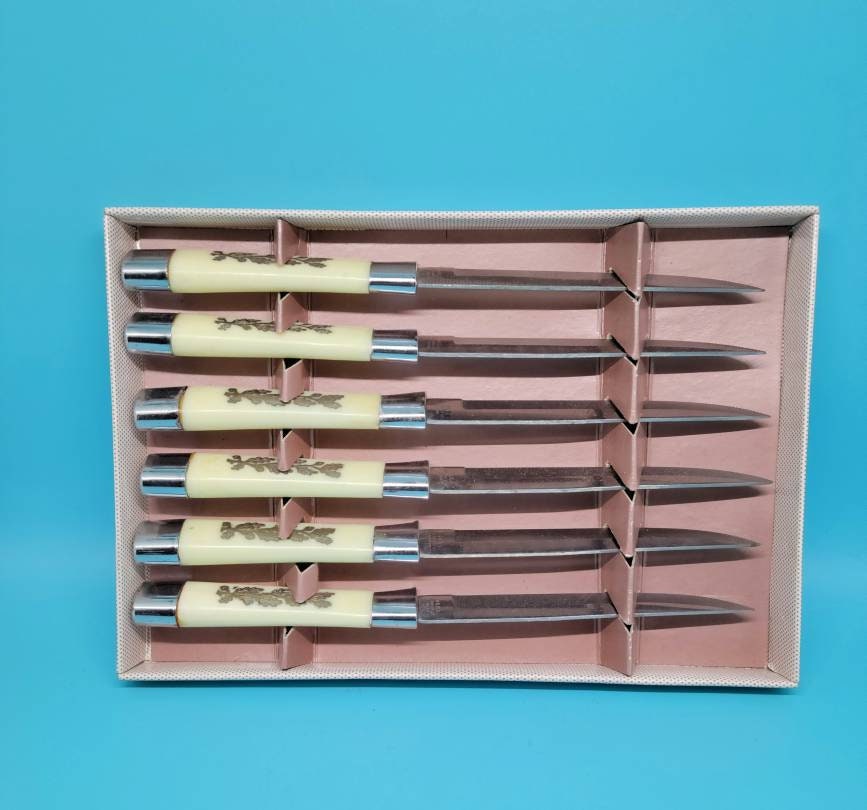 Vintage Hull Stainless Steel 6 Steak Knives Set in Original Box - Etsy