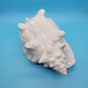 Vintage Conch Sea Shell White Ceramic Planter Beach Shore Decor Large ...
