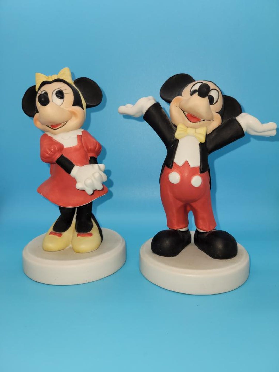 Vintage DISNEY Mickey Mouse & Minnie Mouse Figures Ceramic Made in ...