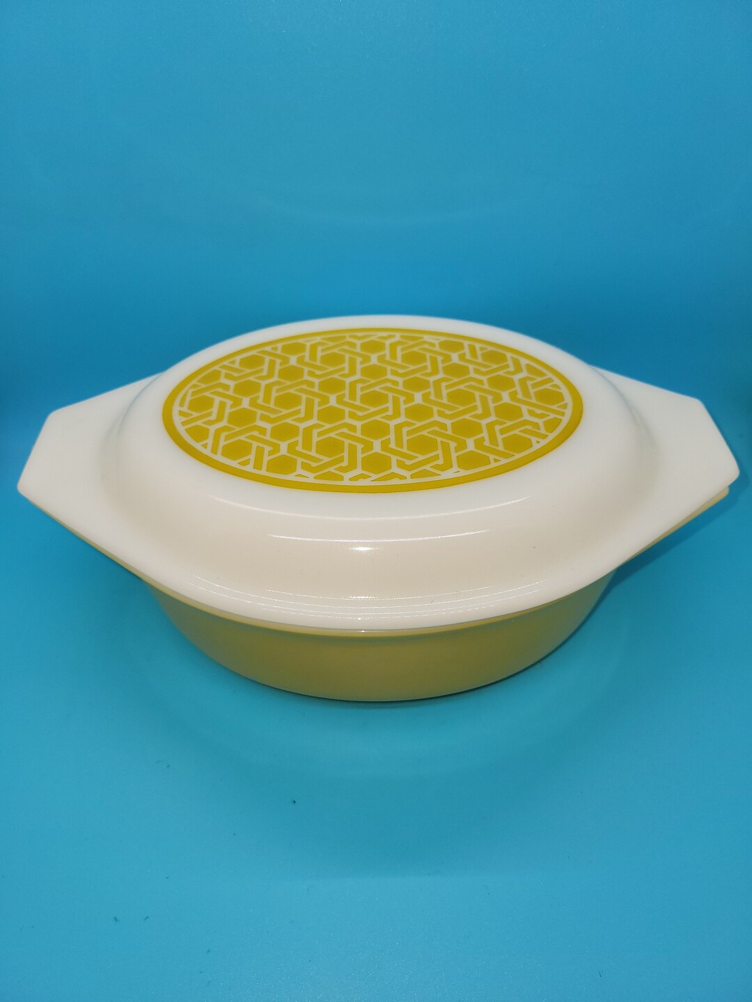 Vintage Pyrex Promotional Wicker Basket Weave Casserole Dish W Lid 1 1/ ...