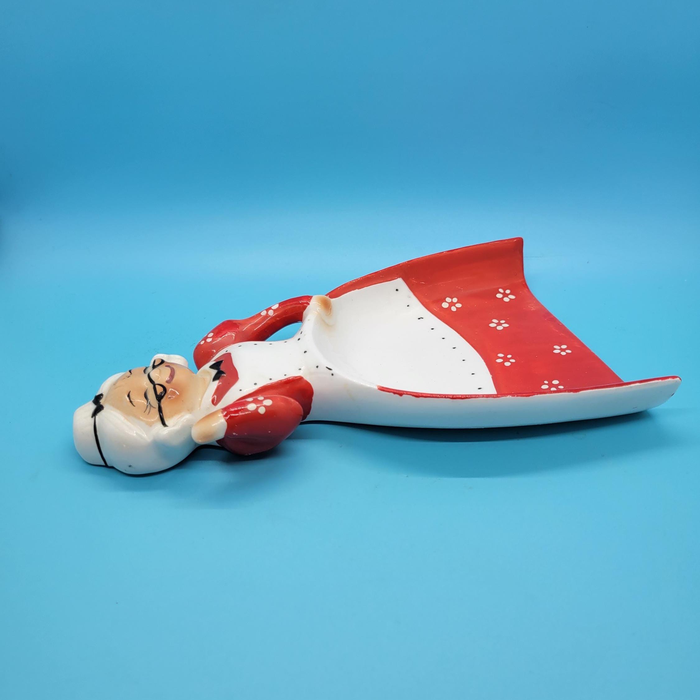 Vintage Rare Christmas/ Kitchen Mrs Clause / Grandma Spoon Rest /wall ...