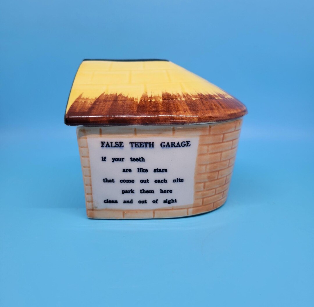 Vintage Ceramic False Teeth Garage Denture Holder / Jar 1950s - Etsy