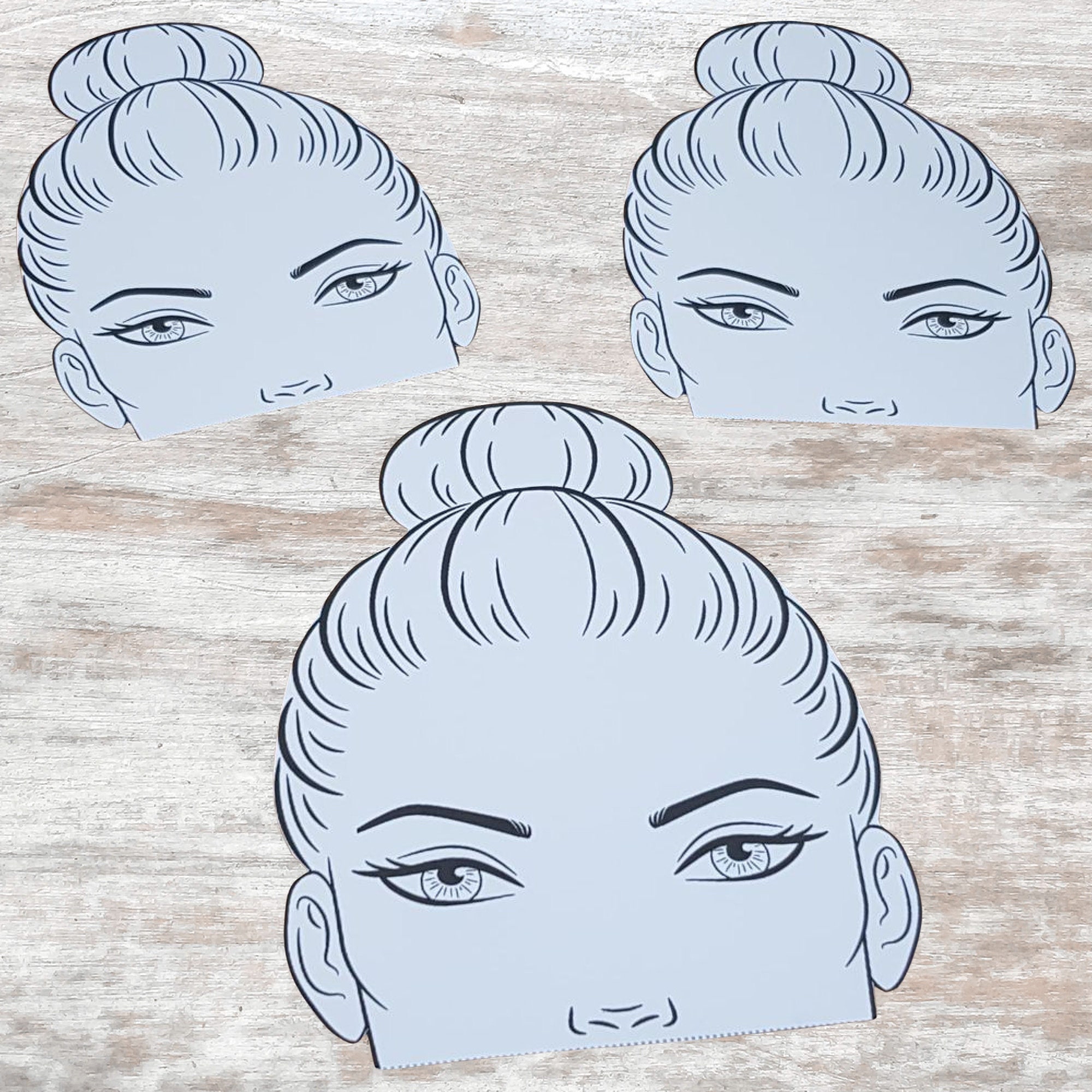 Messy Bun Printable Hat or Headband Display PDF // 3 Sizes // - Etsy