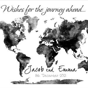 Wedding GUEST BOOK Alternative World Map Guestbook Sign World Map Guest ...