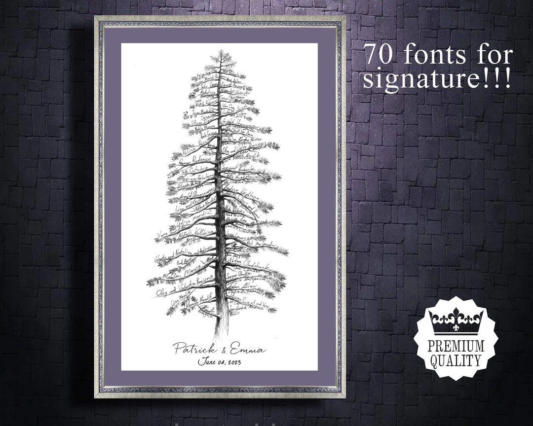 Wedding GUEST BOOK Alternative PINE Tree Unique Guest Book - Etsy