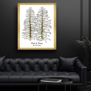 Wedding Guest Book Alternative Pine Trees Signature Tree Anniversary ...
