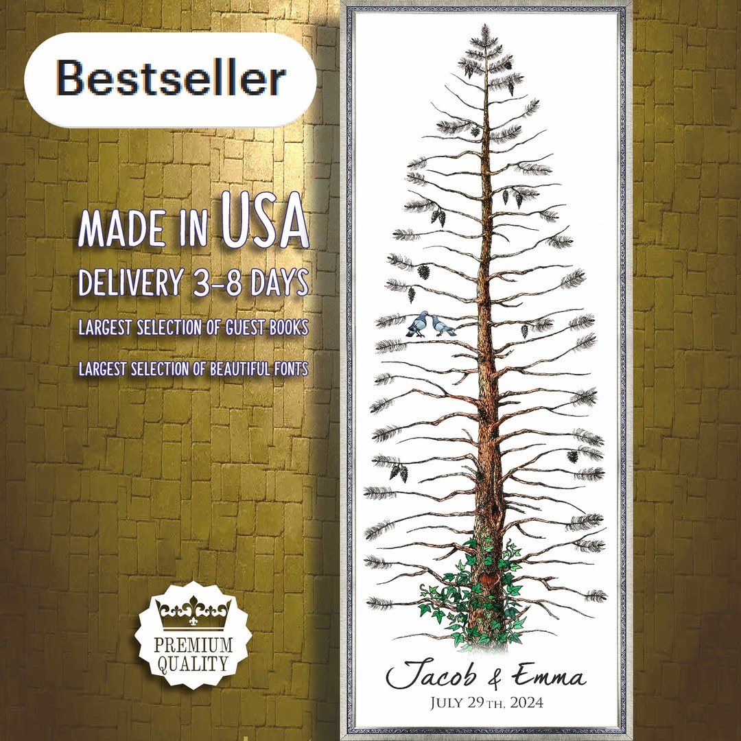 Wedding GUEST BOOK Alternative PINE Tree Creative Guest Book ...