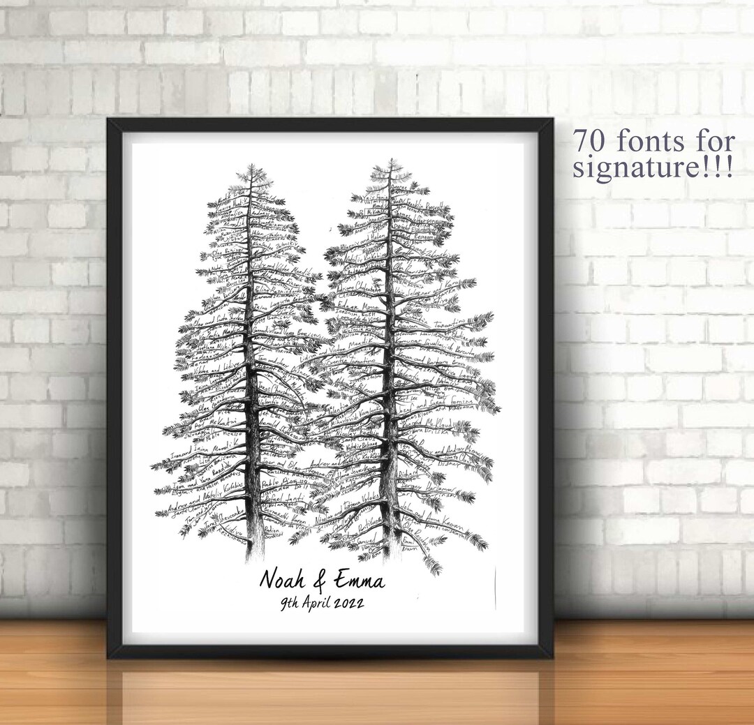 Wedding Guest Book Alternative Double Pine Two Pines Rustic - Etsy