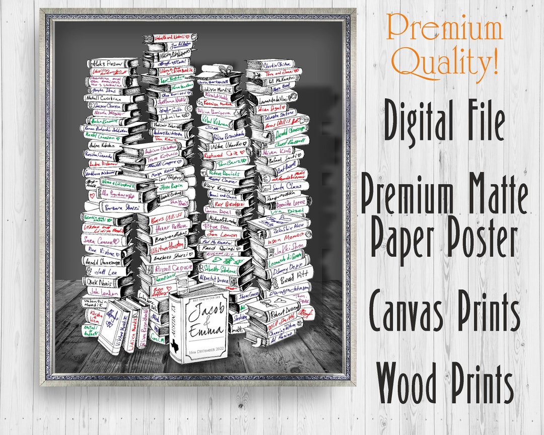 Library Themed Wedding Guest Book Bookish Guest Book Alternatives ...