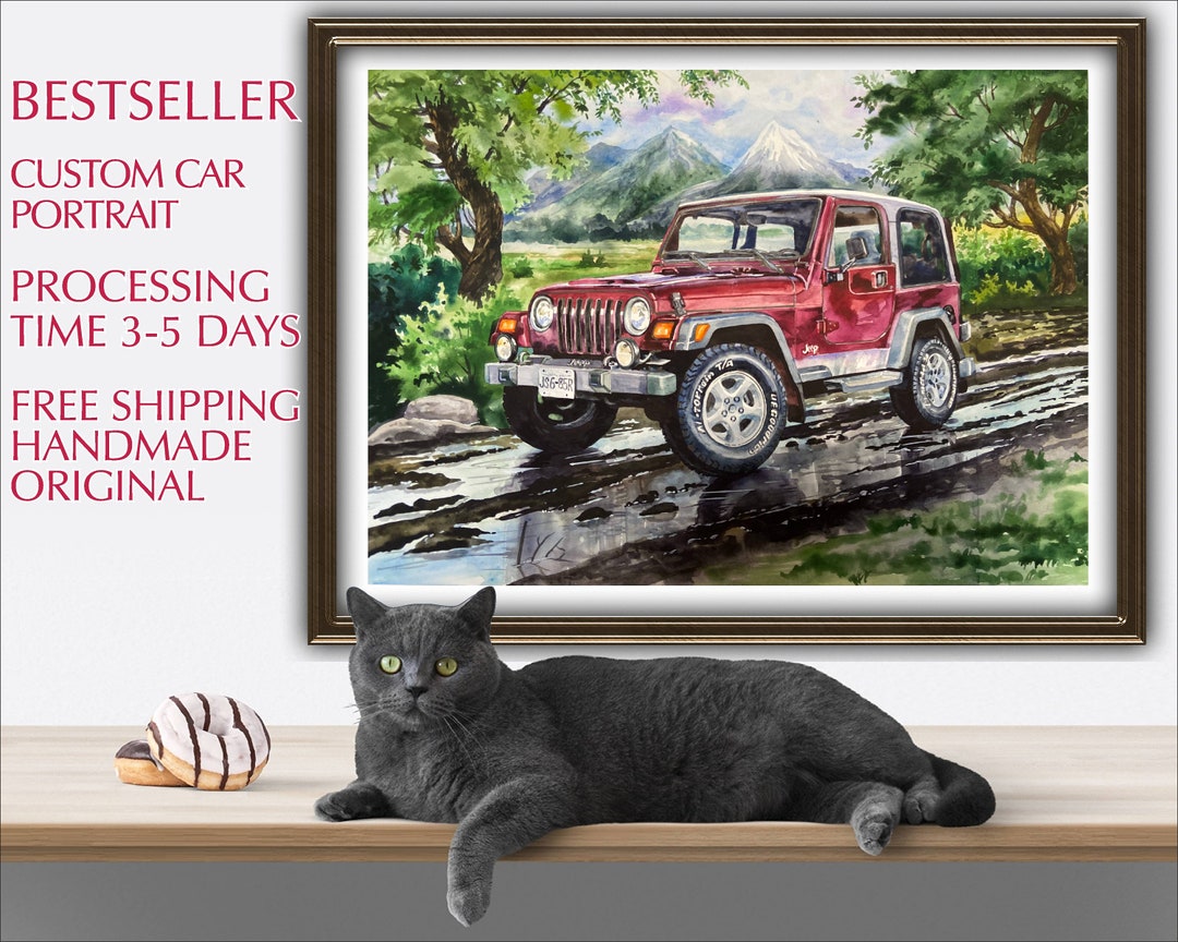Custom Car Portrait Car Painting From Photo Car Custom Watercolor ...