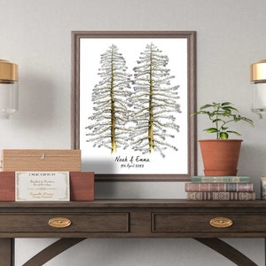 Wedding Guest Book Alternative Pine Trees Signature Tree Anniversary ...
