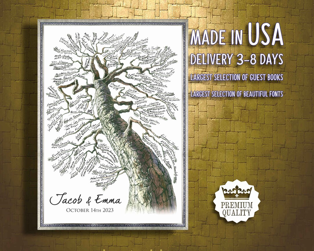 Wedding GUEST BOOK Alternative PINE Tree Creative Guest Book ...