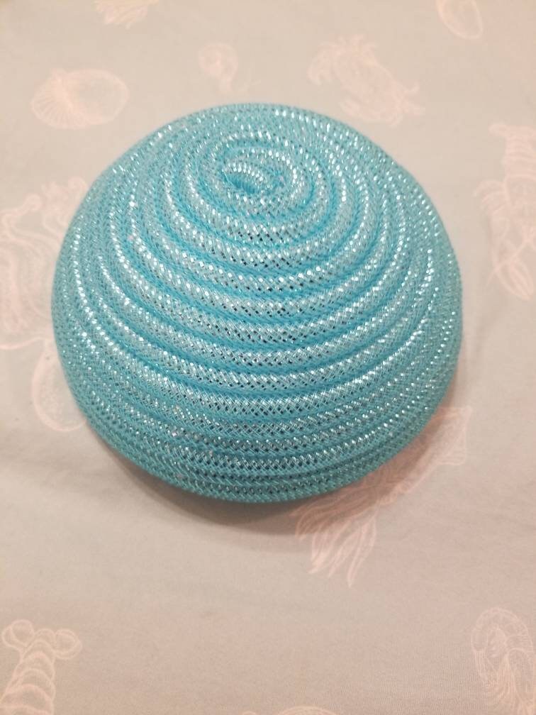 Home & Hobby Blue glitter mesh tube center 6 inch Floral Arranging ...