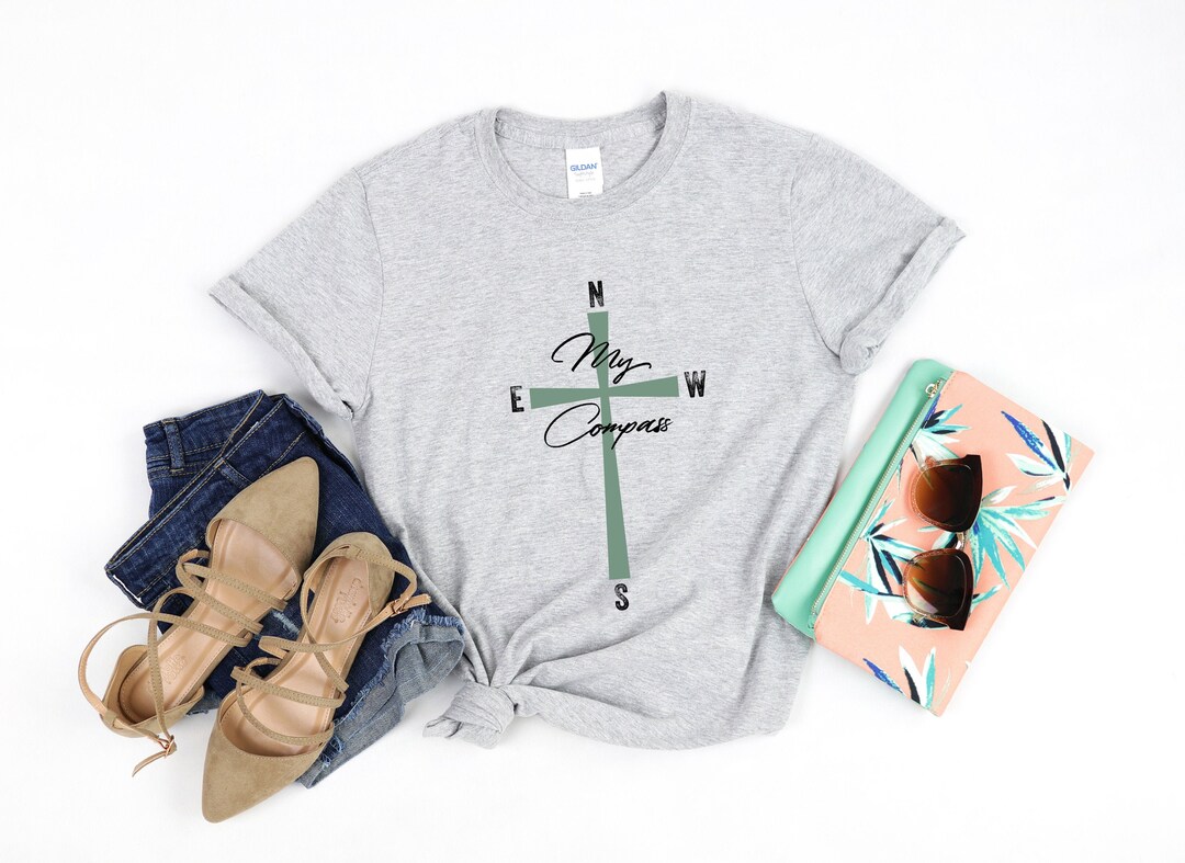 My Compass Shirt, Cross Compass, Jesus Compass Tee, Christian Gift ...