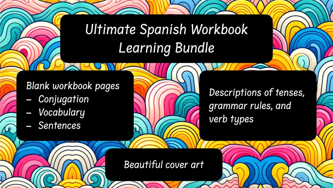 Spanish Workbook Bundle for All Levels Language Learning Grammar ...