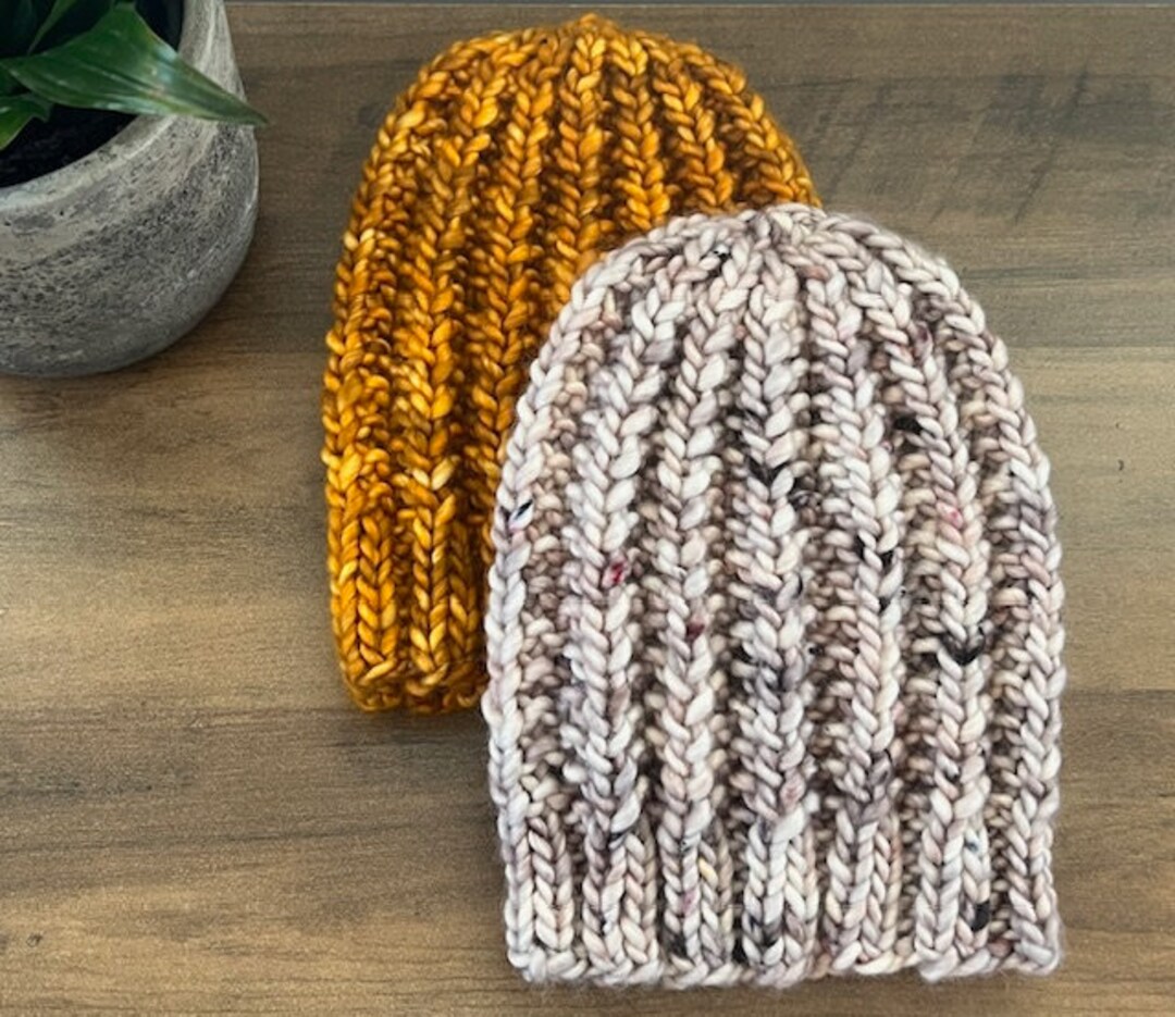 Knitting Pattern, Quick and Easy Broken Rib Beanie | Digital Pattern ...