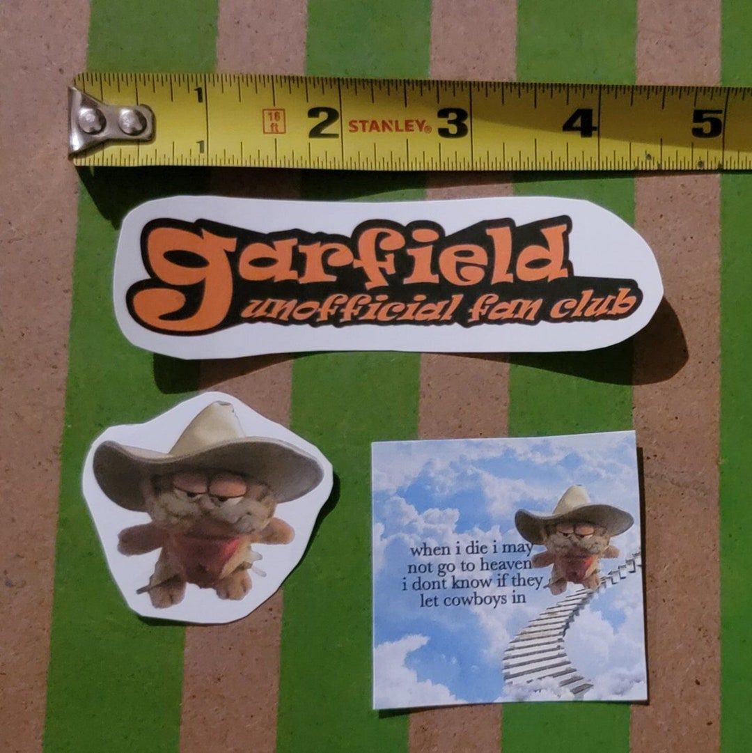 Cowboy Garfield Sticker Pack - Etsy