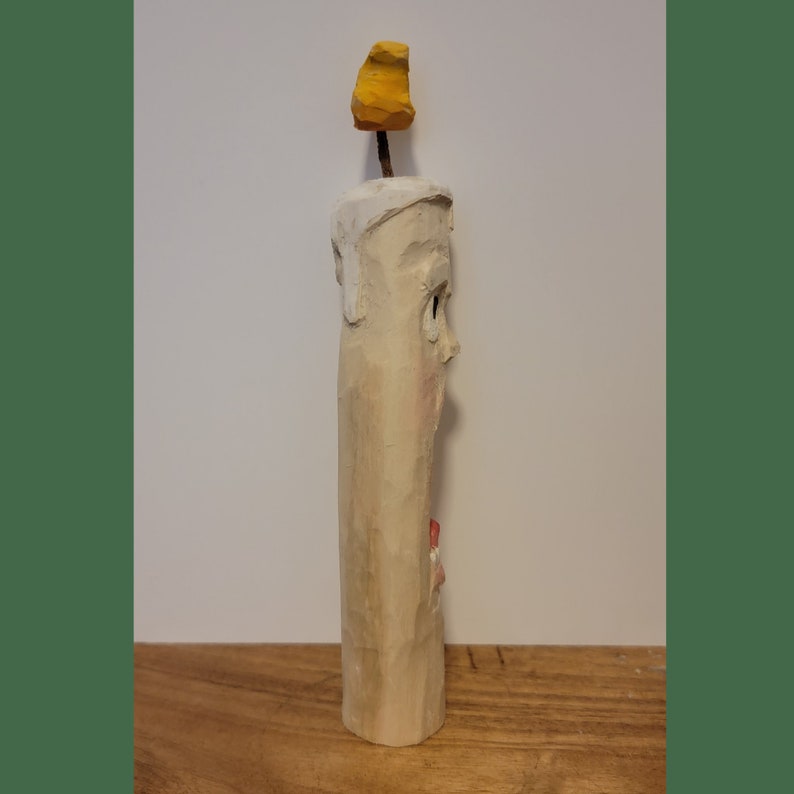 Hand Carved Wooden Candle Man Screaming Original Wood Carving - Etsy