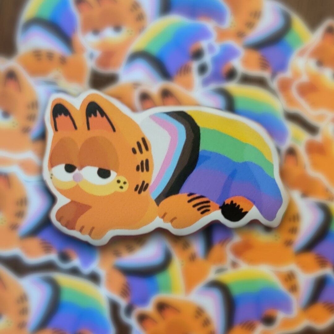 Fat Orange Cat Pride Flag Sticker 2 Waterproof Vinyl - Etsy
