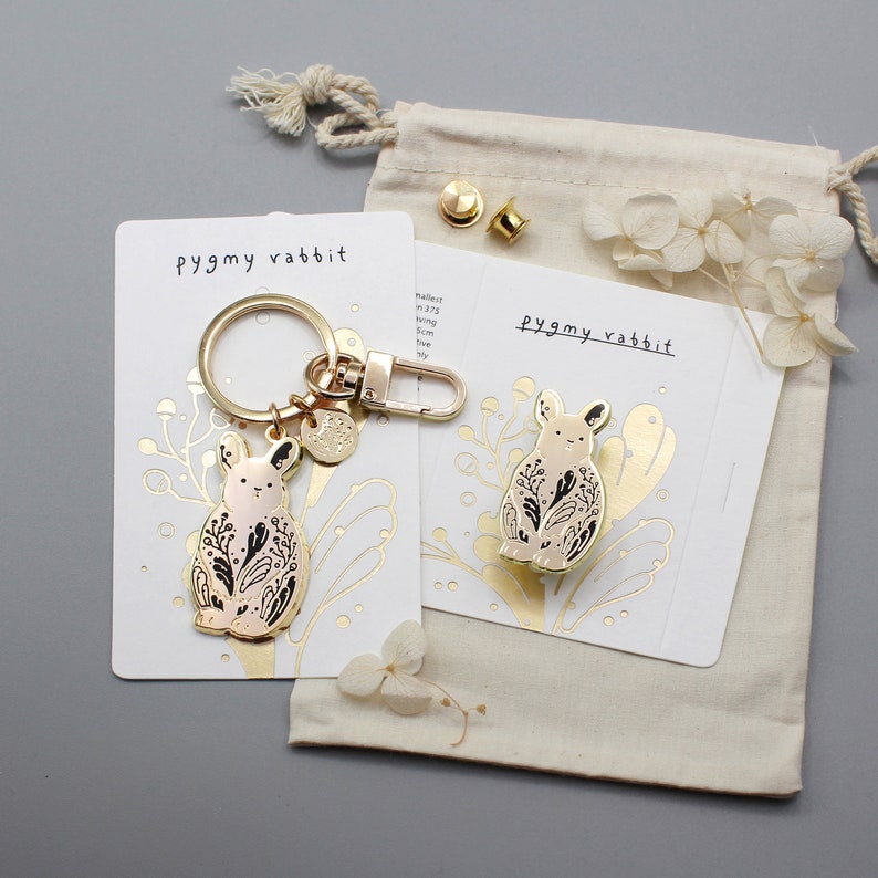 Rabbit Keychain/ Pygmy Rabbit Enamel Keychain/ 3% Donation to - Etsy