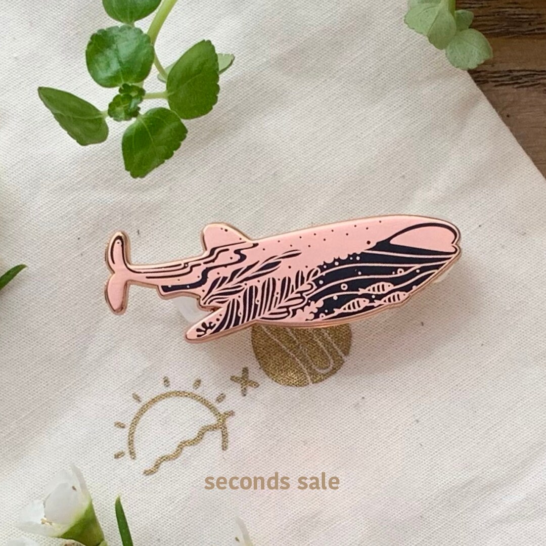 Rose Gold Whale Shark Enamel Pin | Seconds Sale - Etsy