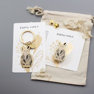 Rabbit Keychain/ Pygmy Rabbit Enamel Keychain/ 3% Donation to Wwf ...